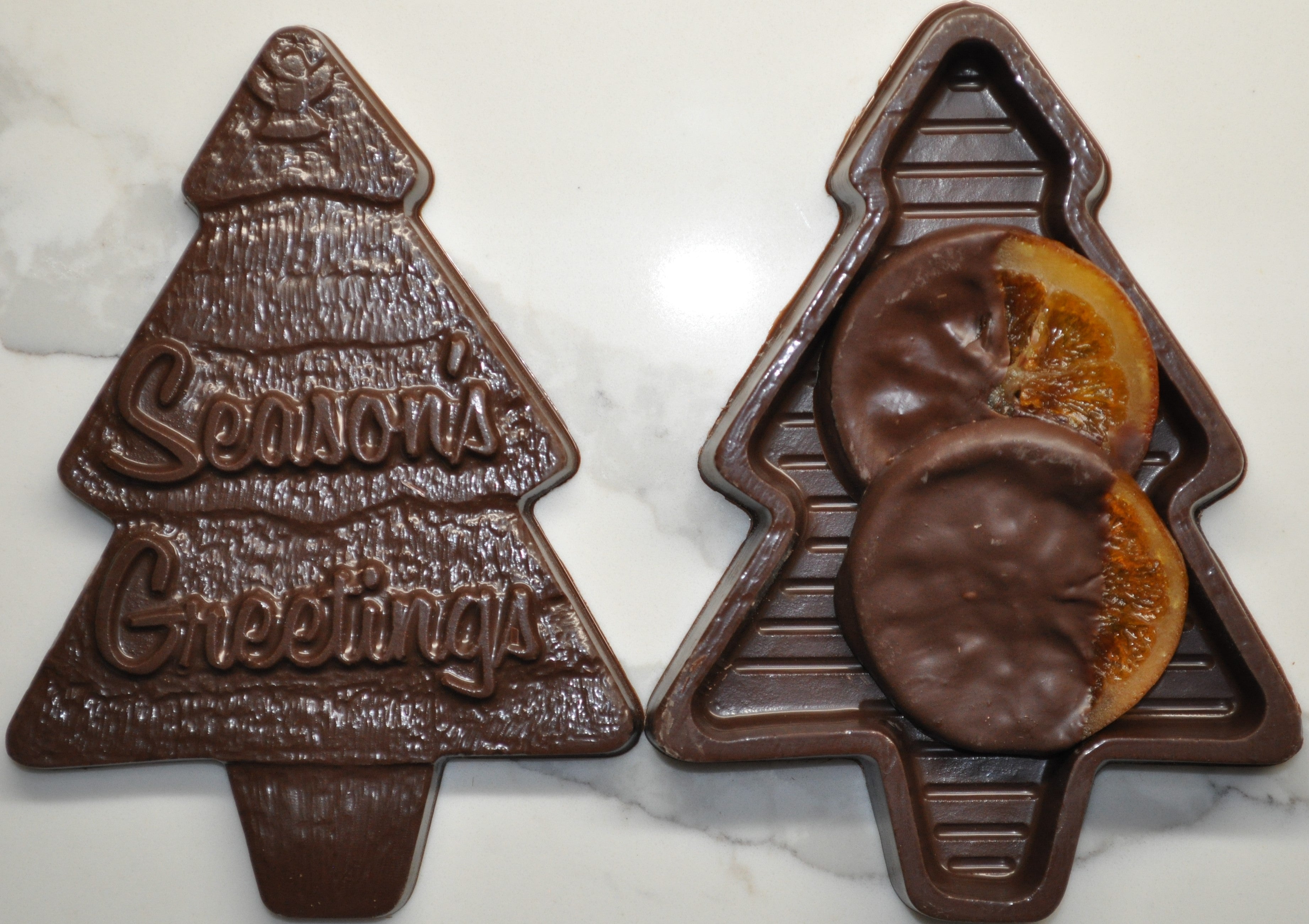 Medium Christmas Tree shaped Chocolate Gift Box with Candied Orange Sl ...